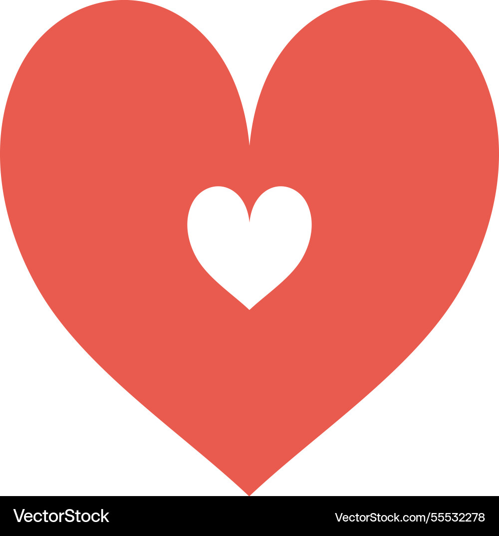 Red love heart geometric shape Royalty Free Vector Image