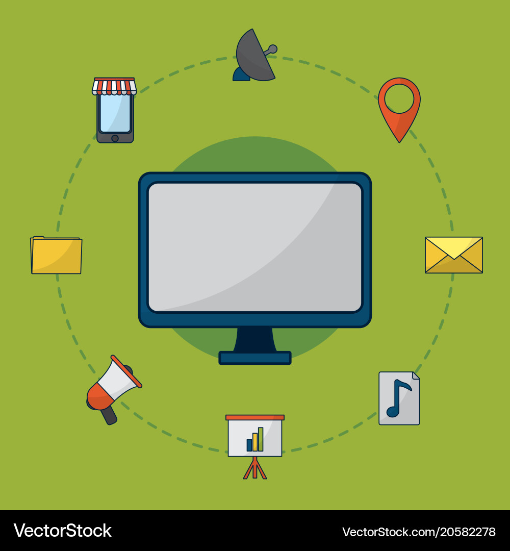 Social media technology Royalty Free Vector Image