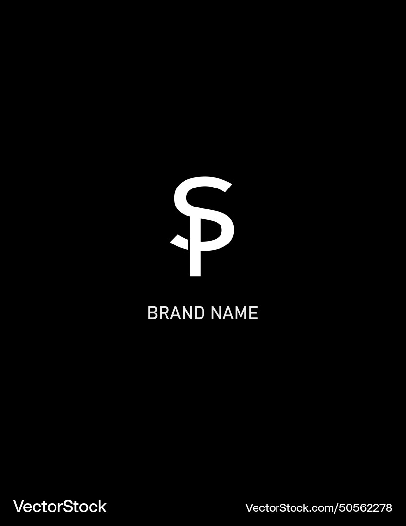 Sp letter logo design unique attractive Royalty Free Vector