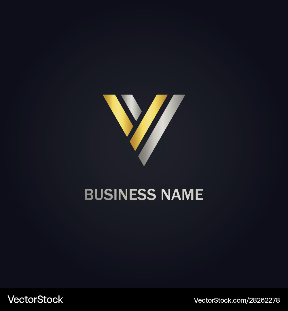 V initial shape line company logo Royalty Free Vector Image