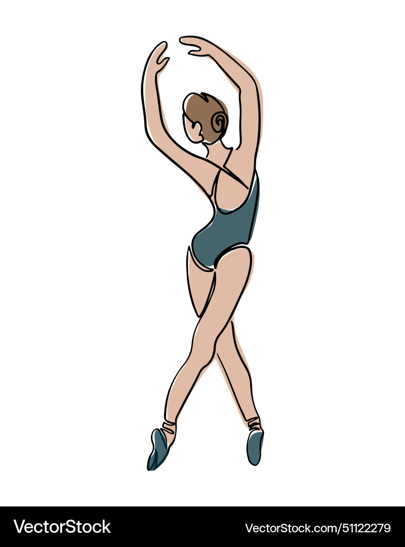 Ballet woman dancer in boho style Royalty Free Vector Image