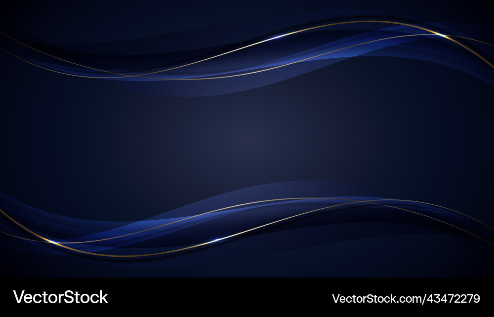 Banner web template abstract blue and golden wave Vector Image