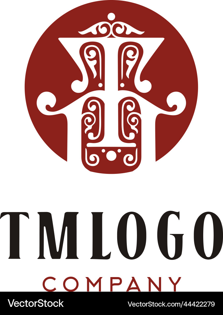 Batik asian initials monogram letter t m logo Vector Image