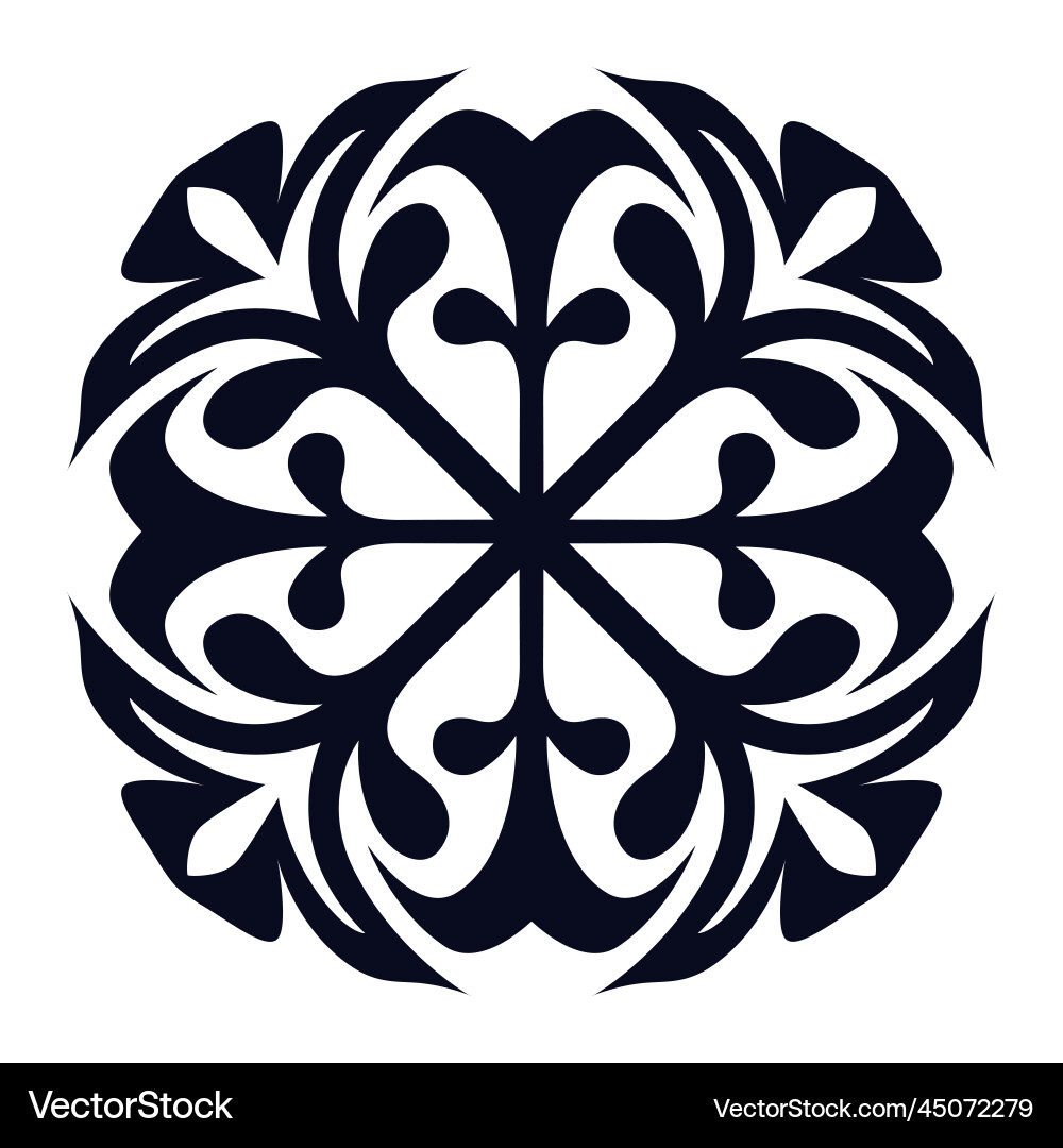 Circle floral alpona template Royalty Free Vector Image