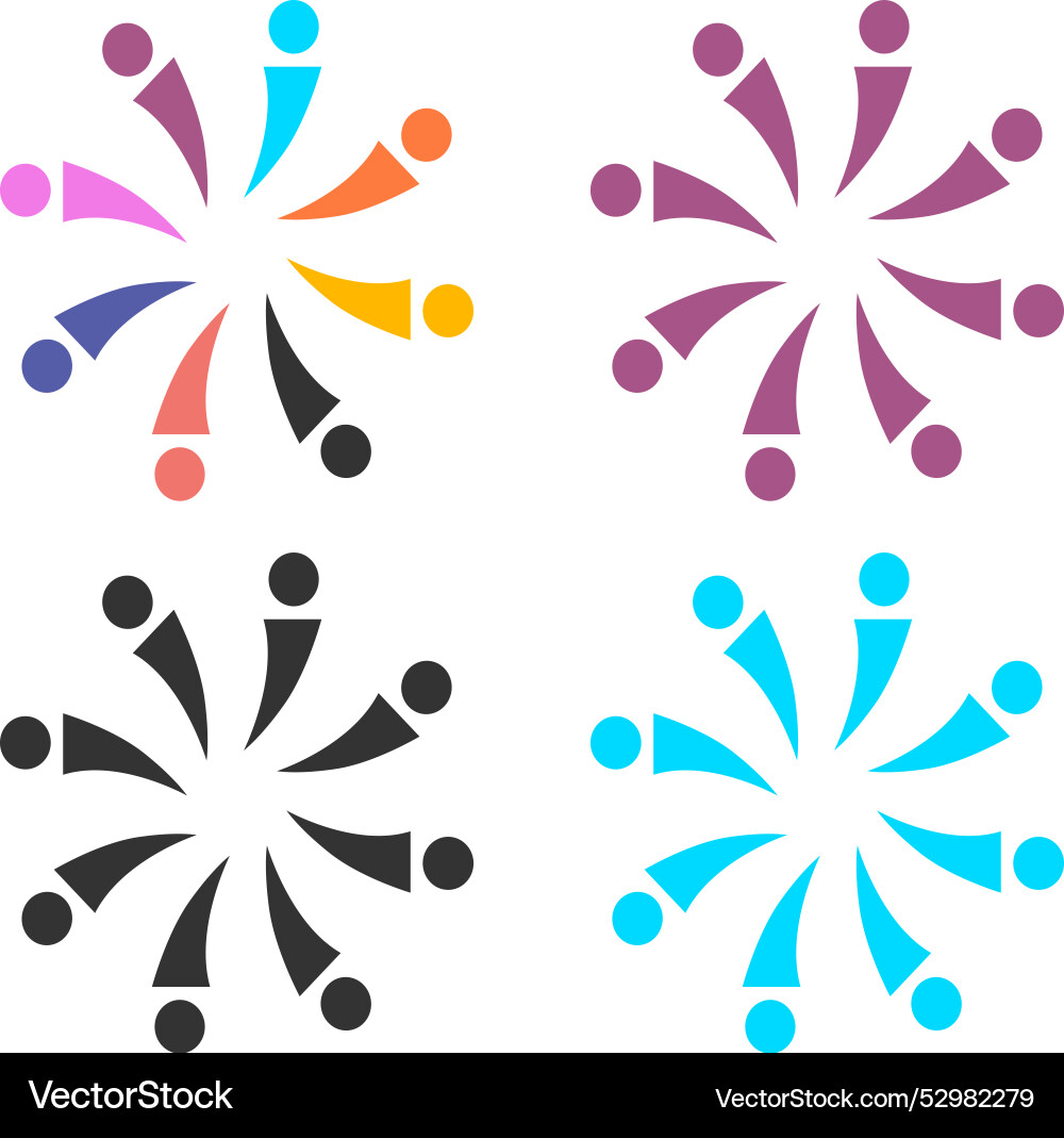 Colorful people together teamwork sign symbol Vector Image