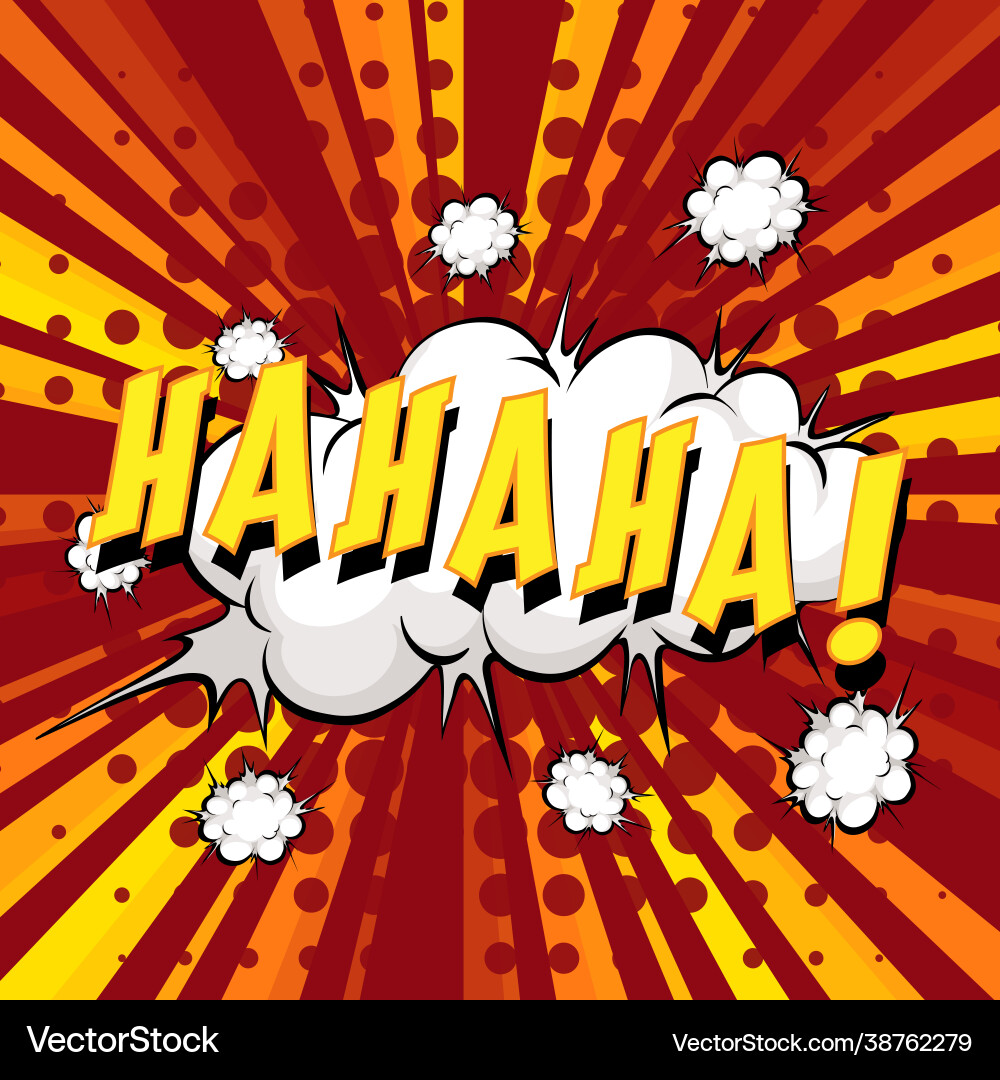 Ha wording comic speech bubble on burst Royalty Free Vector