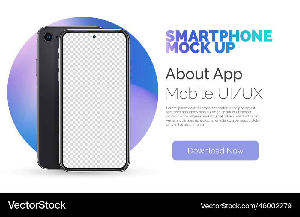 High detailed 3d smartphone mockup for your Vector Image