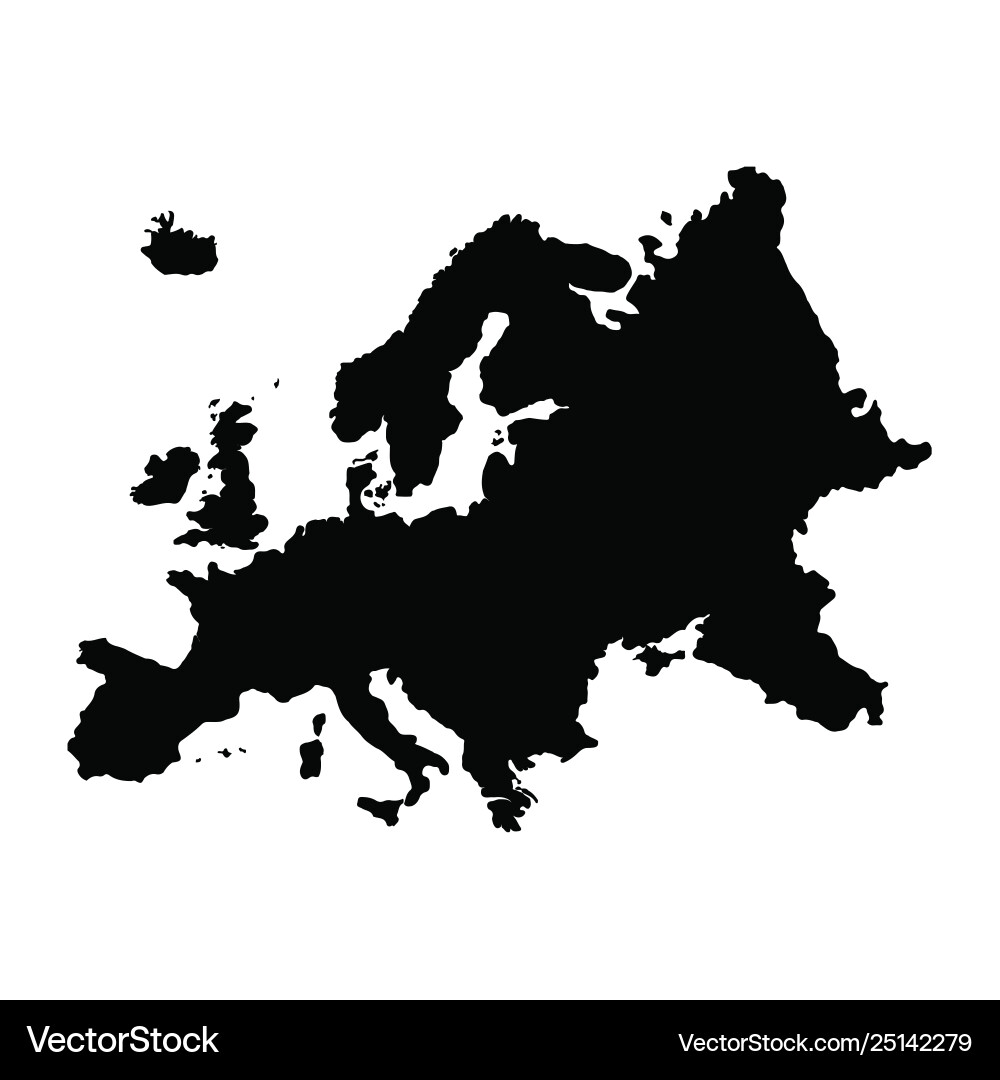 Map europe isolated black Royalty Free Vector Image