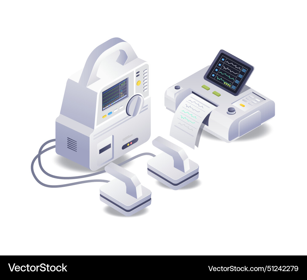 Medical doctor tools heart pacemaker Royalty Free Vector