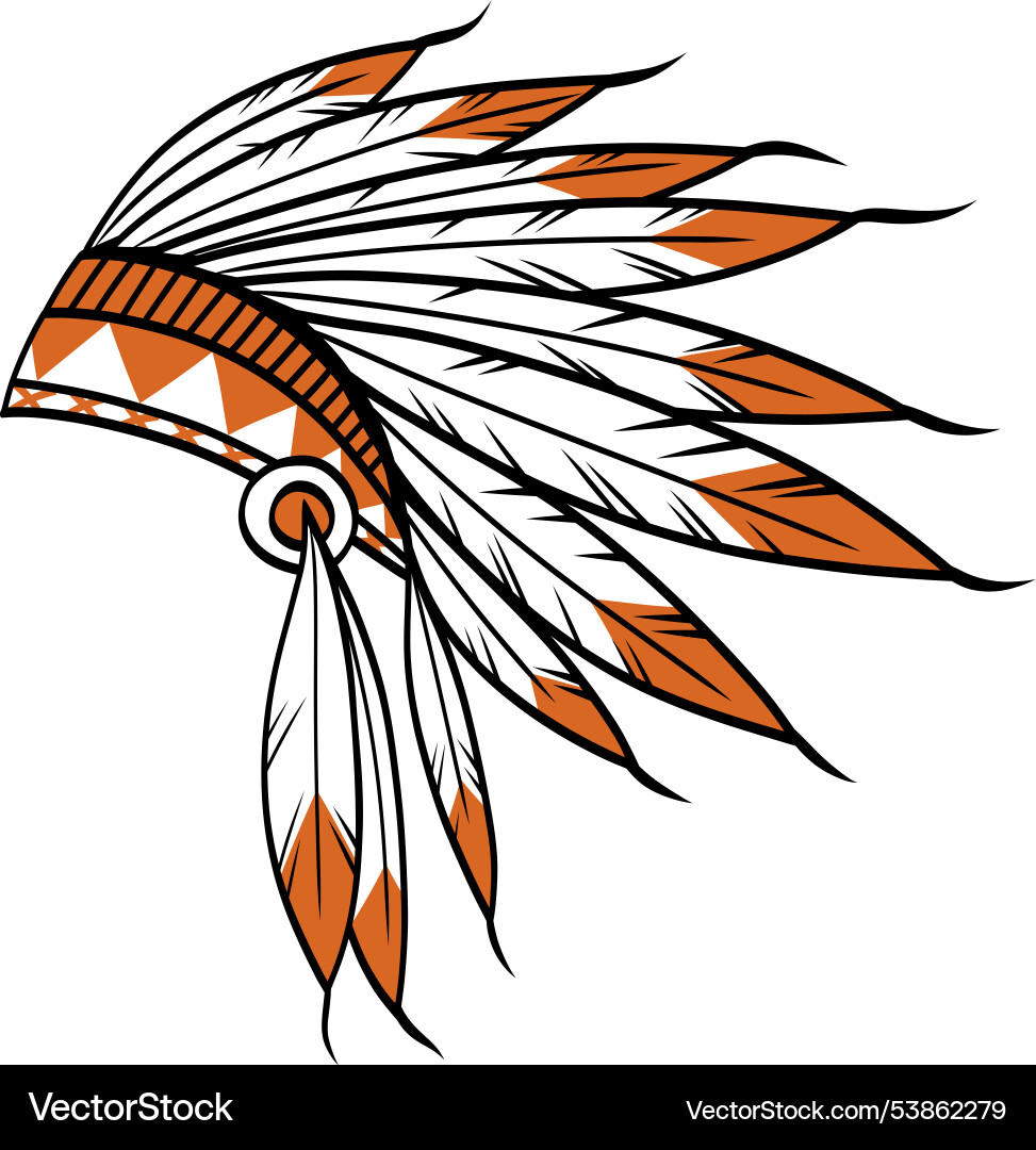 Native indian american headdress logo Royalty Free Vector