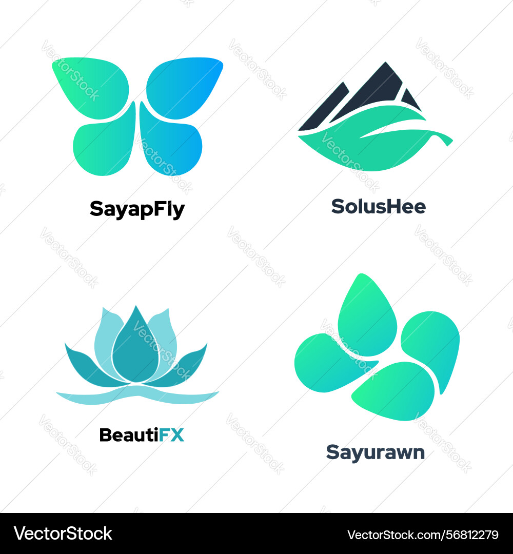 Nature logo elements template Royalty Free Vector Image