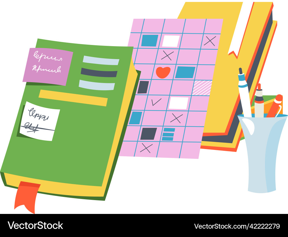 Organizer or planner diary notebook supply Vector Image
