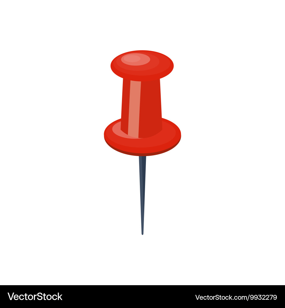Push pin in a flat style attachmentpaperwork Vector Image