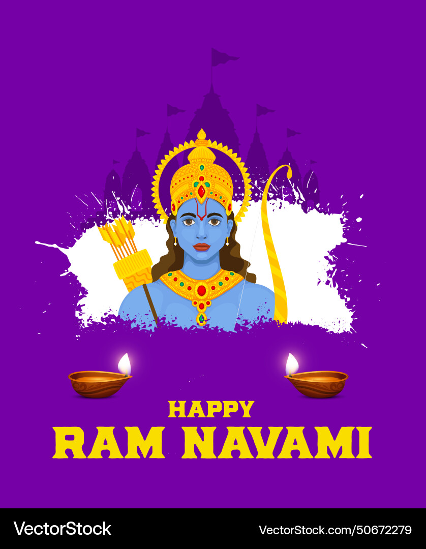 Ram navami background Royalty Free Vector Image