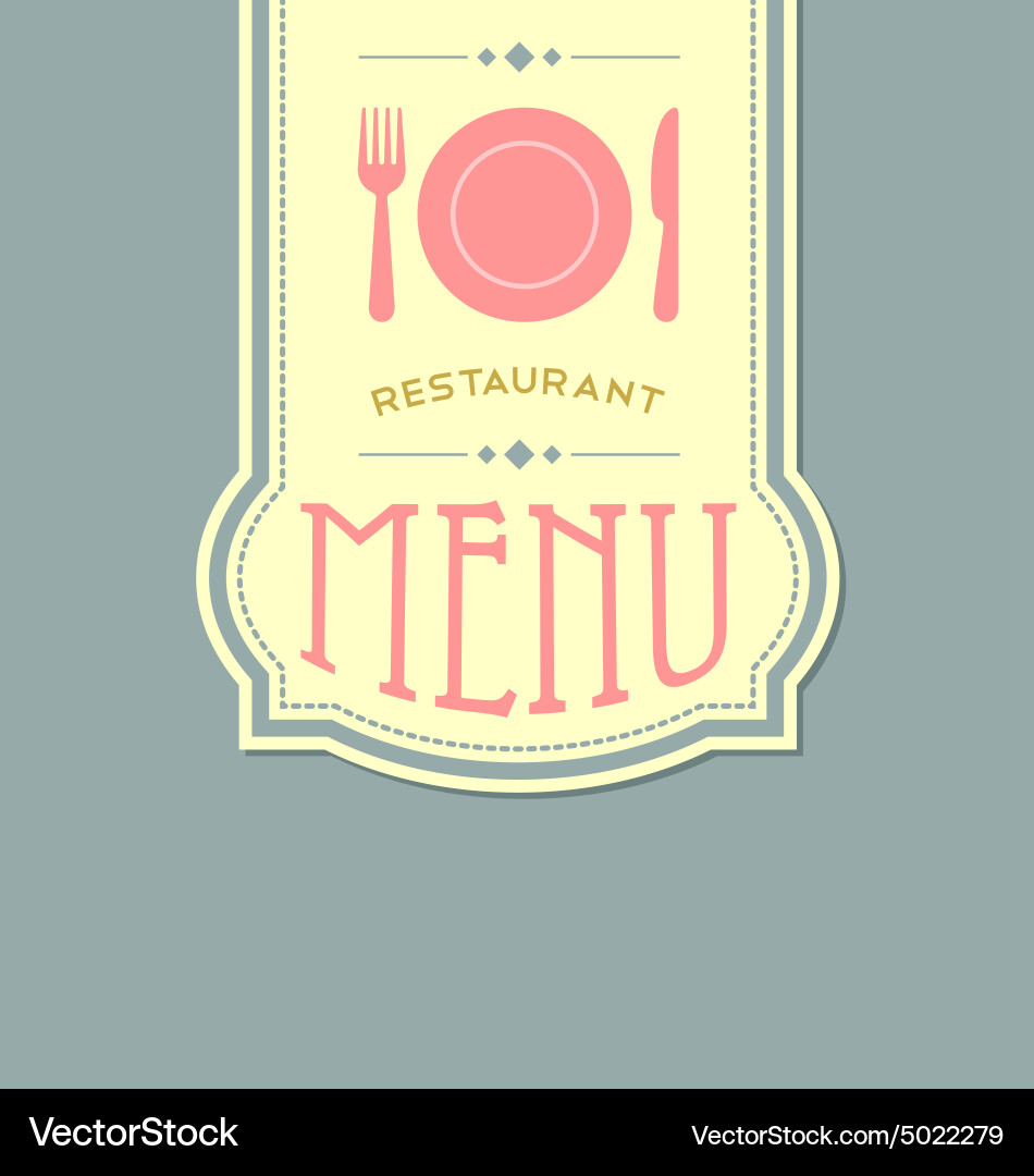 Retro Restaurant Menu Cover Royalty Free Vector Image
