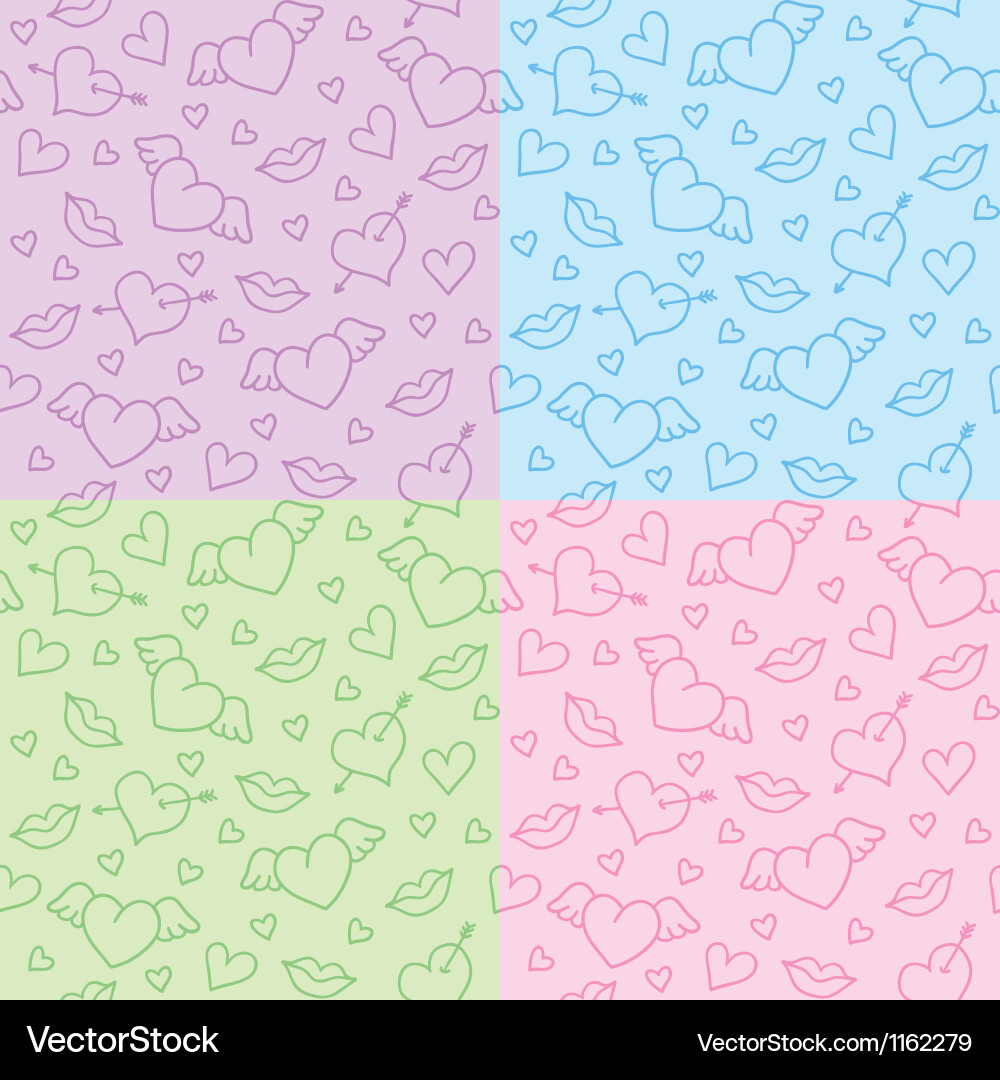 Romantic patterns Royalty Free Vector Image - VectorStock
