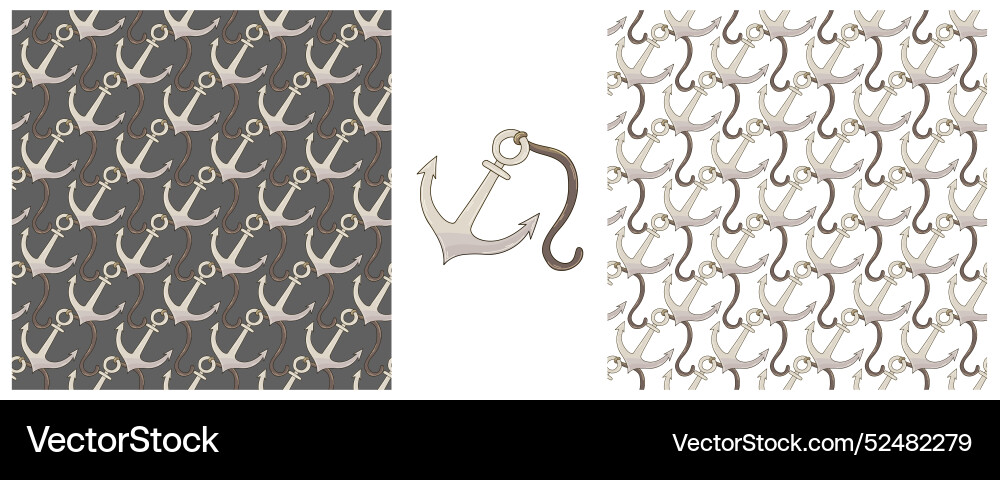 Set creative marine seamless pattern pattern in Vector Image