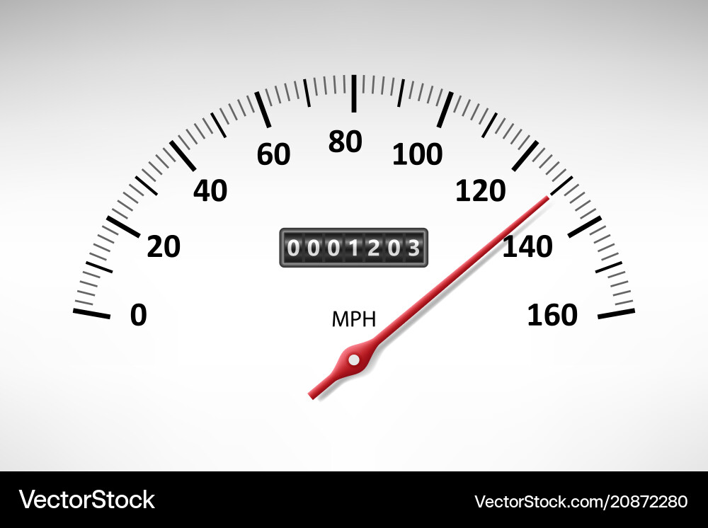 Car speedometer with speed level scale isolated Vector Image