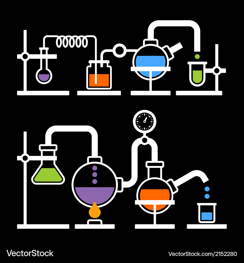 Chemistry laboratory infographic Royalty Free Vector Image