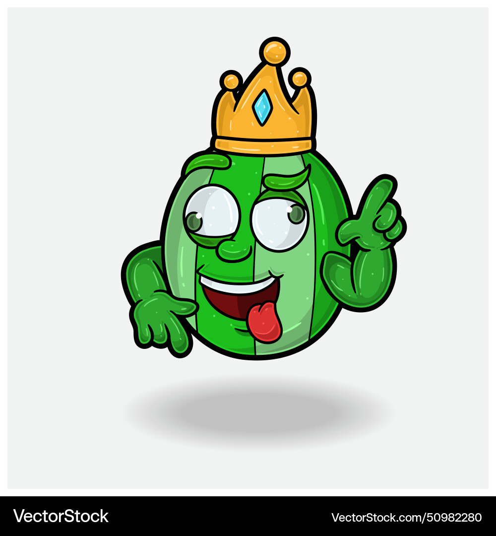Crazy expression with watermelon fruit crown Vector Image