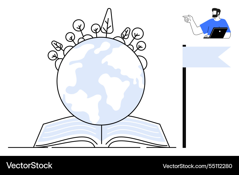 Global education concept with open book world map Vector Image