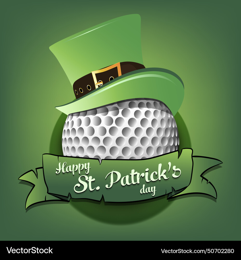 Happy st patricks day and golf ball Royalty Free Vector