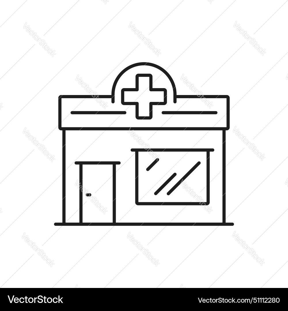 Pharmacy Building Icon Royalty Free Vector Image