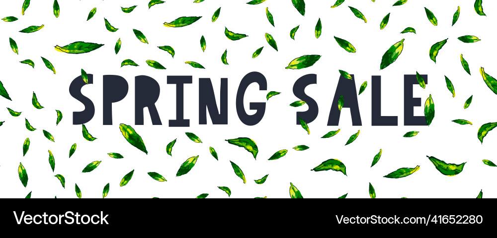 Spring sale typography banner lettering Royalty Free Vector