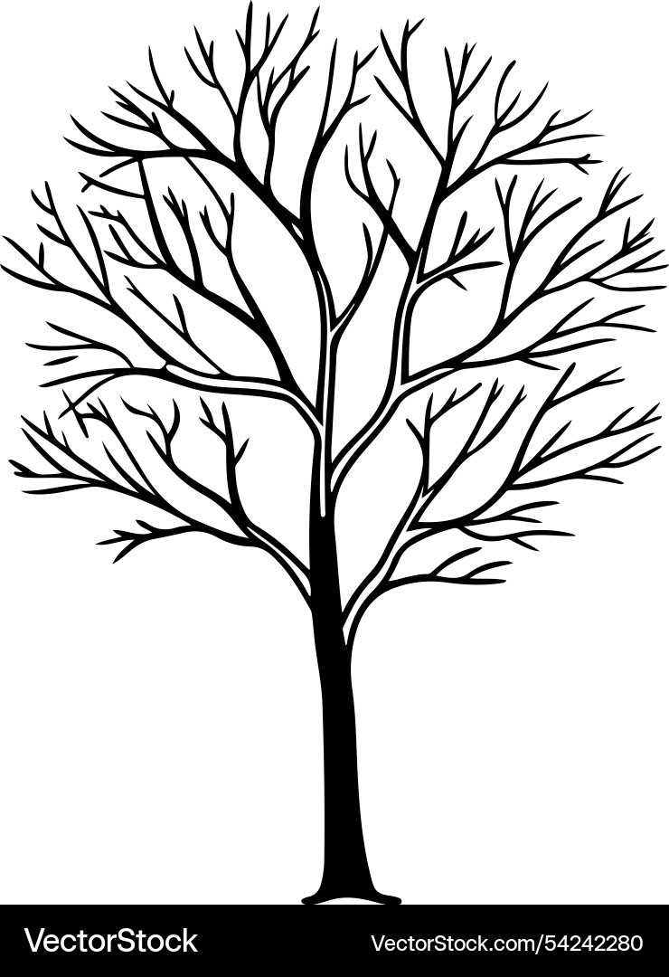 Tree art silhouette a minimalist nature Royalty Free Vector