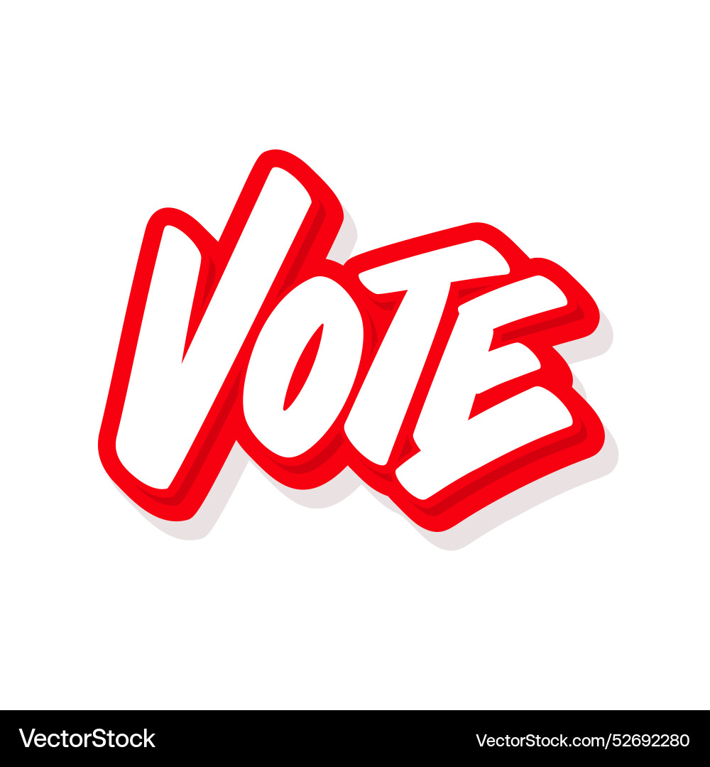 Vote handwritten lettering text Royalty Free Vector Image