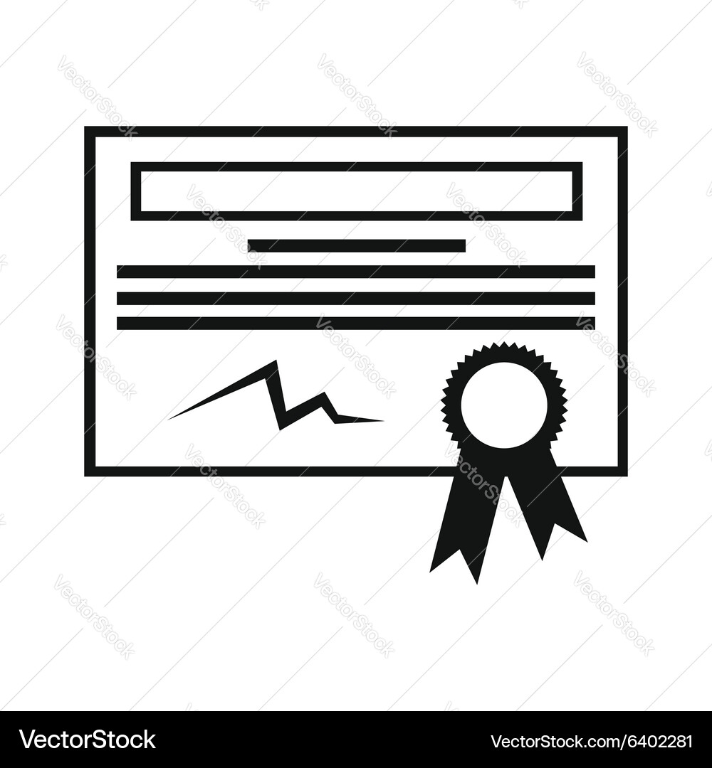 Certificate black icon Royalty Free Vector Image