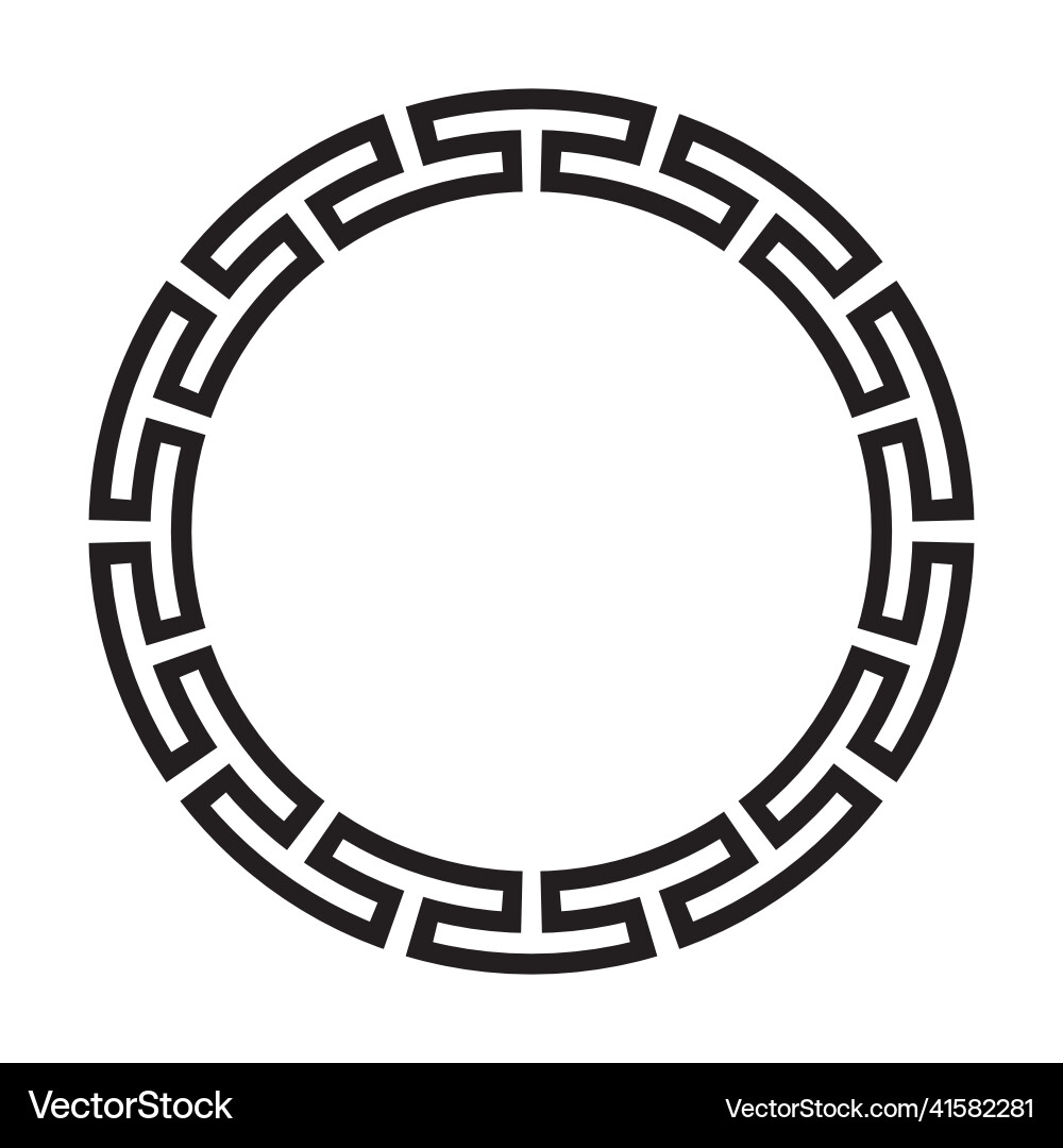 Circle frame of simple greek pattern Royalty Free Vector