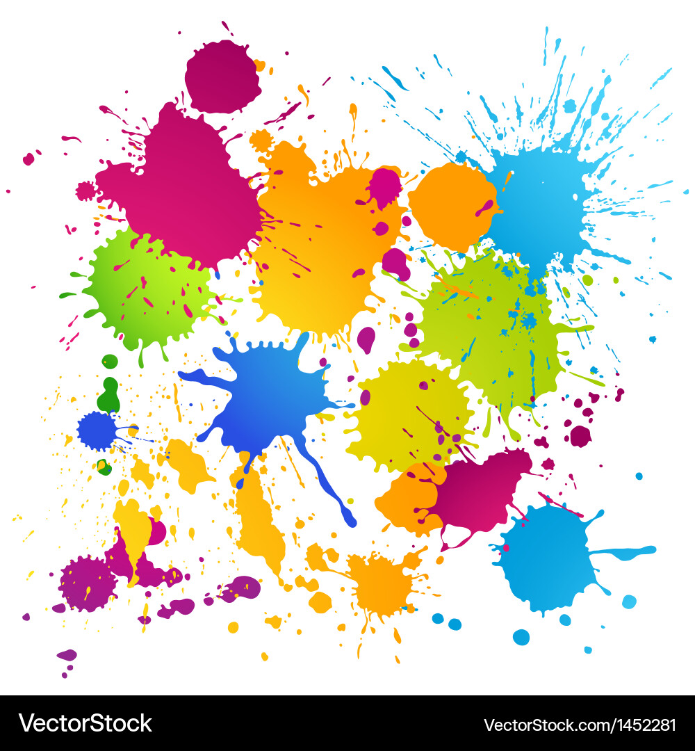 Colorful ink blots Royalty Free Vector Image - VectorStock