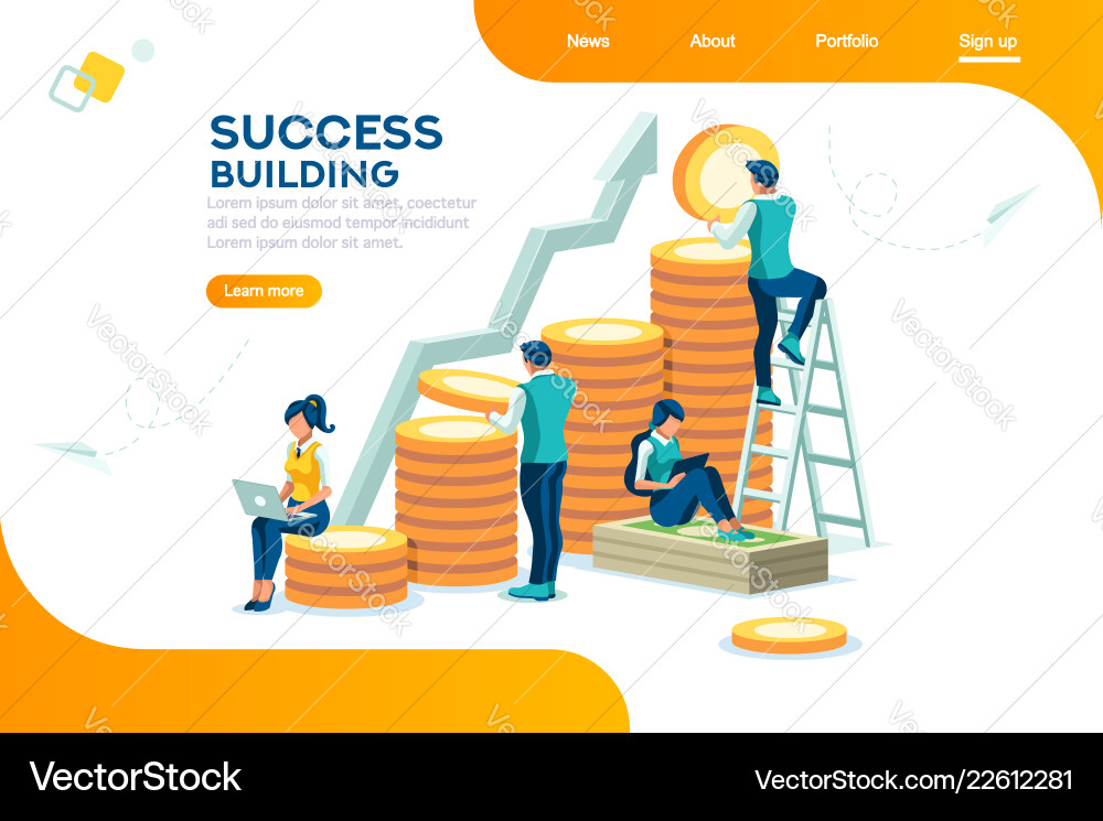 Financial growth and success concept Royalty Free Vector
