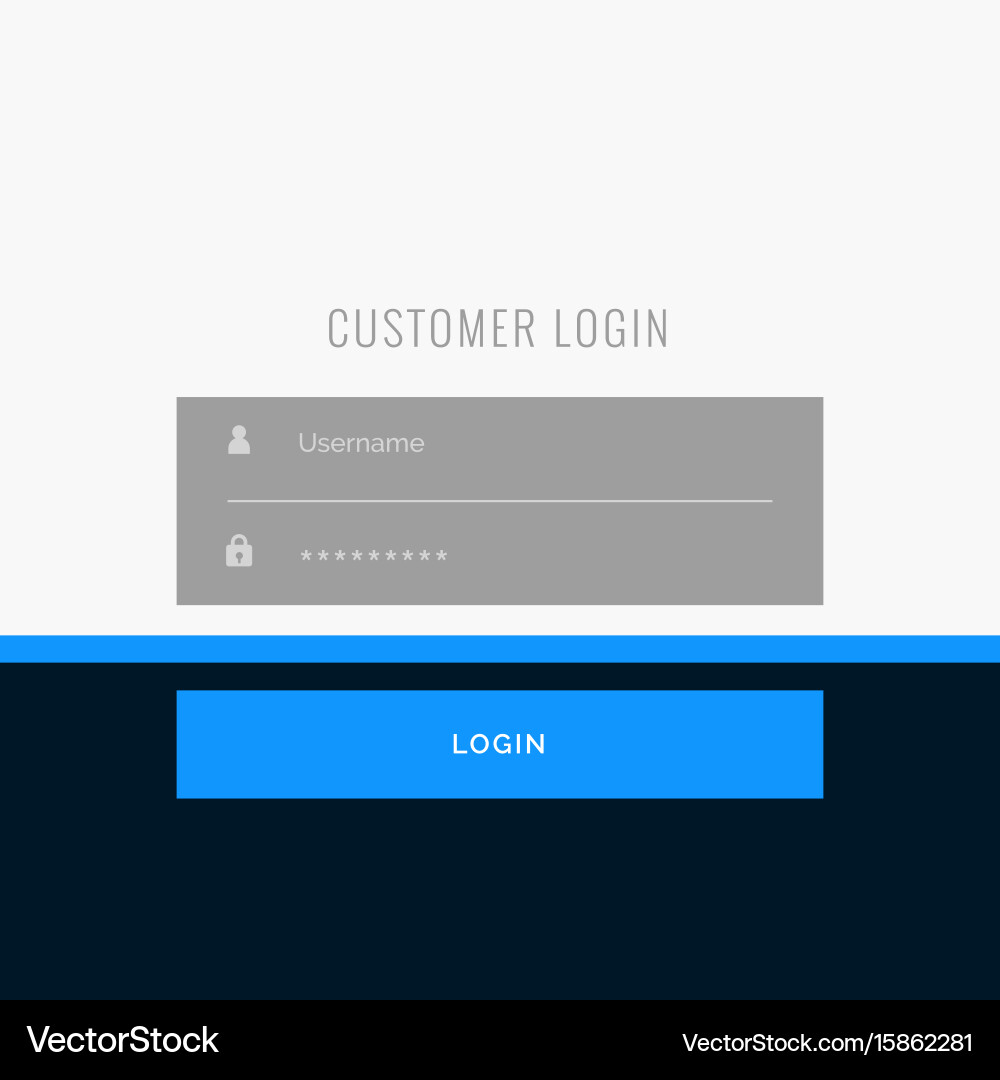 Flat login form template design for your web Vector Image