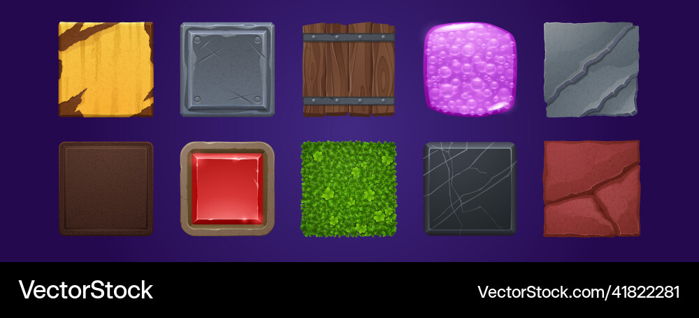 Game ui app icons buttons cartoon interface Vector Image