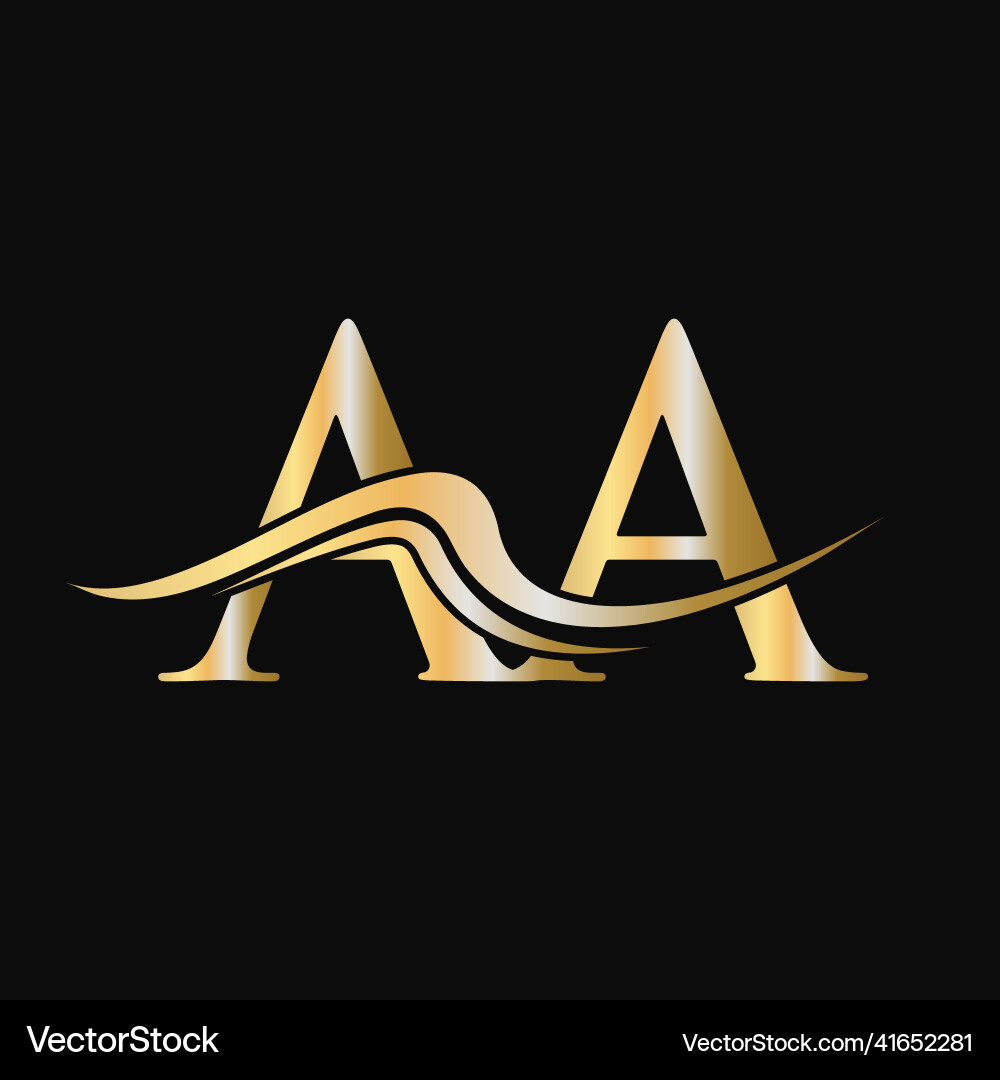 Letter aa logo design initial logotype Royalty Free Vector