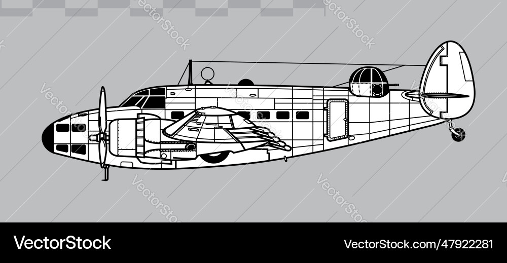 Lockheed Hudson Mk.V Bomber Royalty Free Vector Image