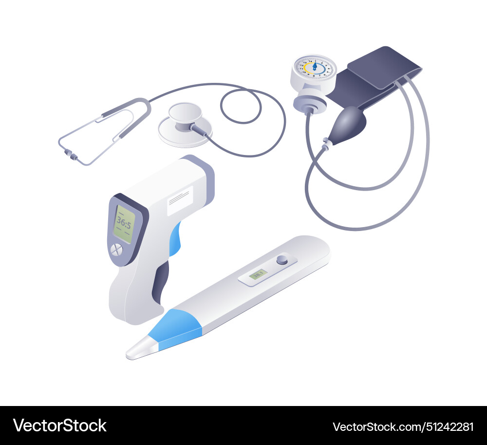 Medical equipment and doctors tools technology Vector Image