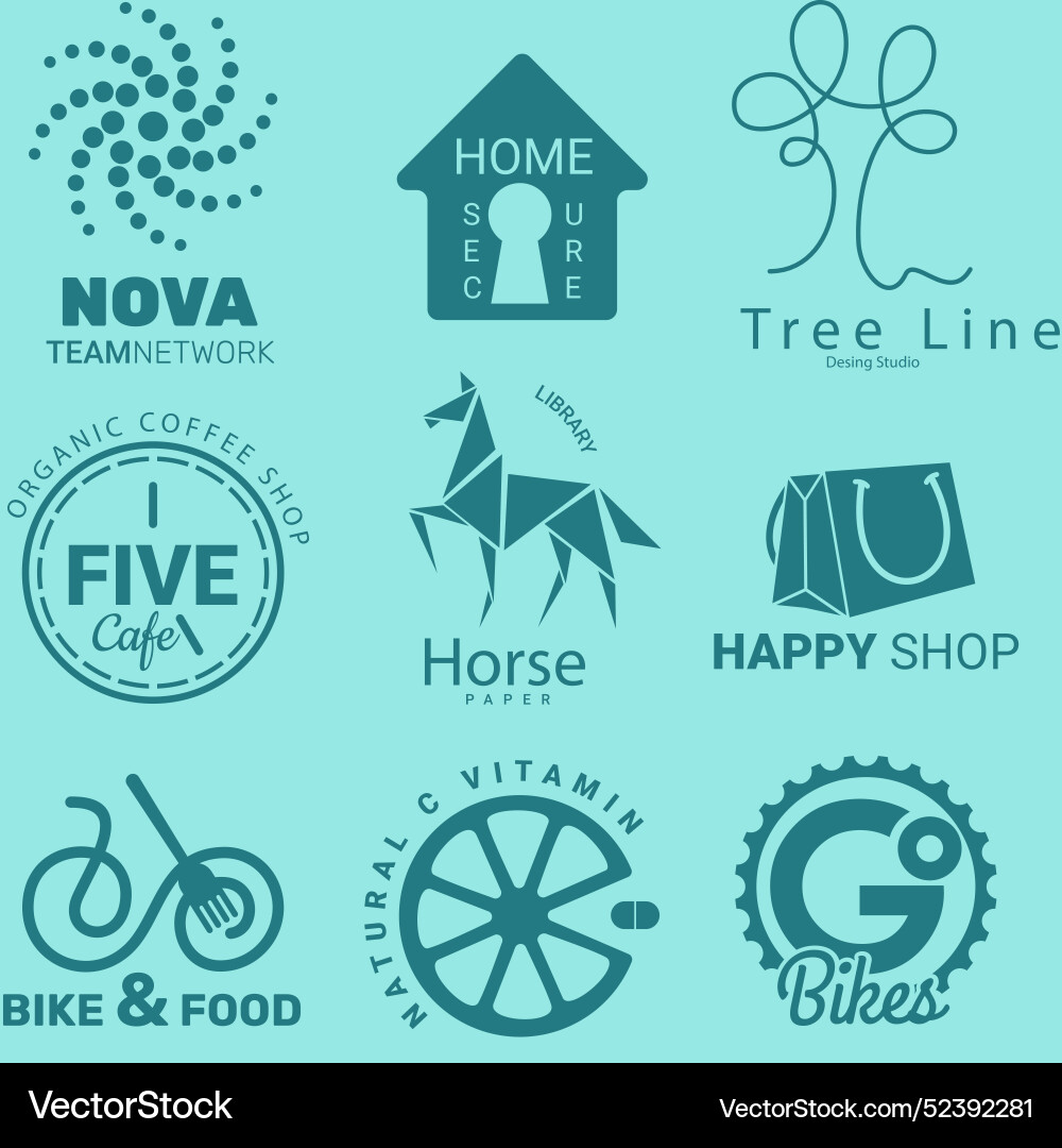 Minimal logo set in two colors Royalty Free Vector Image