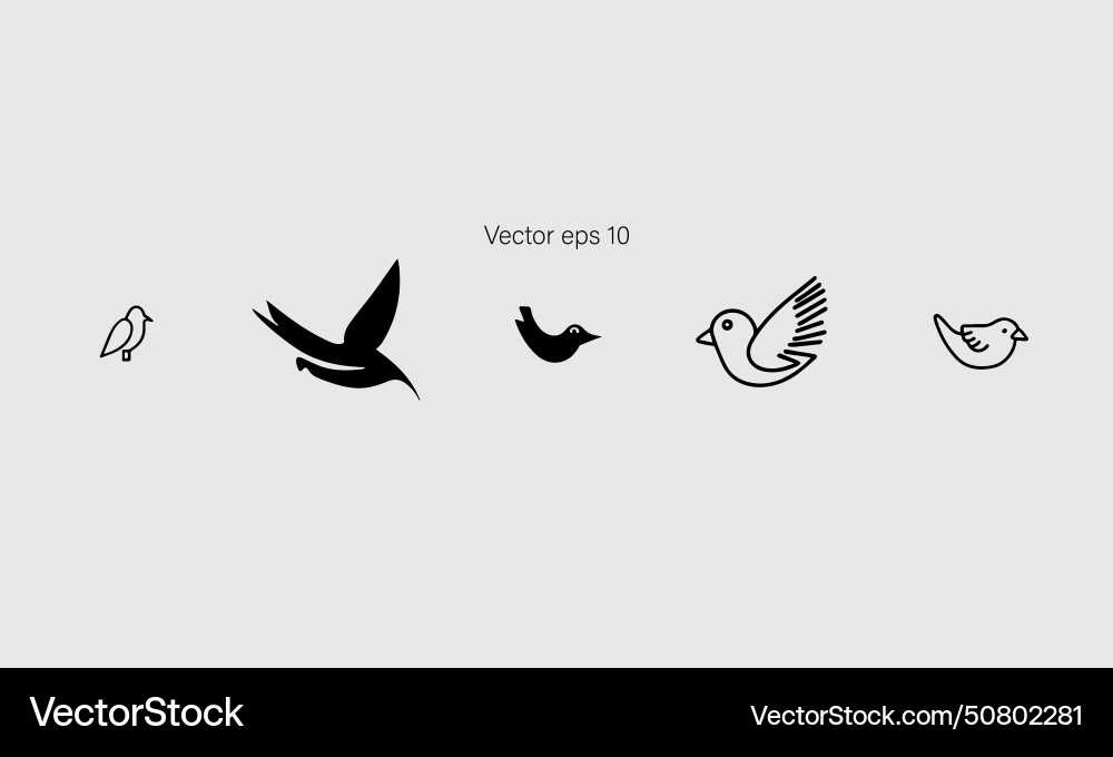 Minimal style icon bird Royalty Free Vector Image