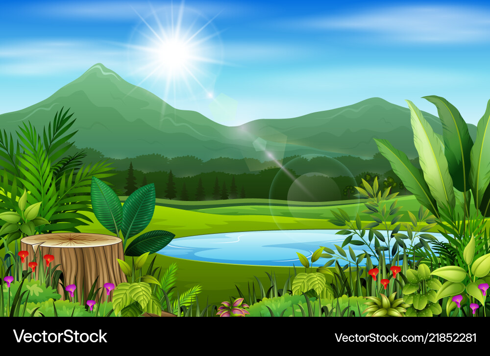Mountain Forest Landscape Royalty Free Vector Image