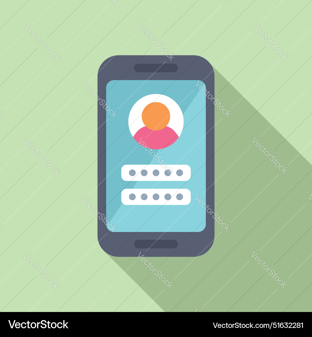 Smartphone showing user profile and asking Vector Image
