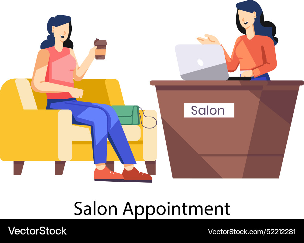 Weba flat of salon appointment Royalty Free Vector Image