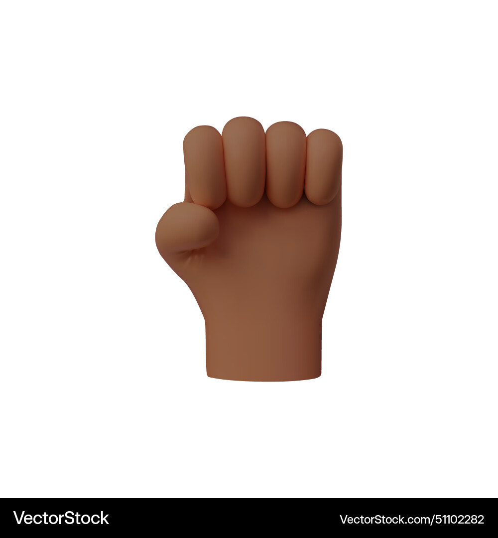 3d black fist icon Royalty Free Vector Image - VectorStock
