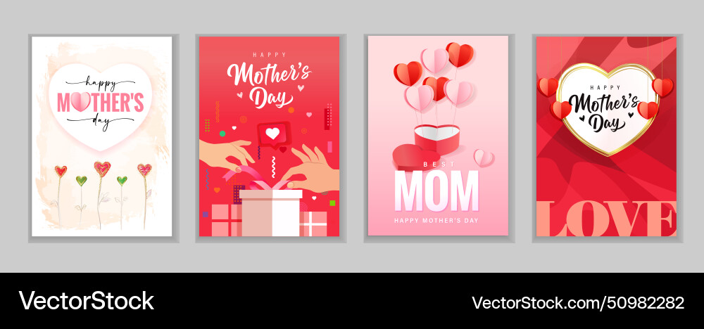 Creative happy mothers day greeting cards set – Royalty-Free Vector ...