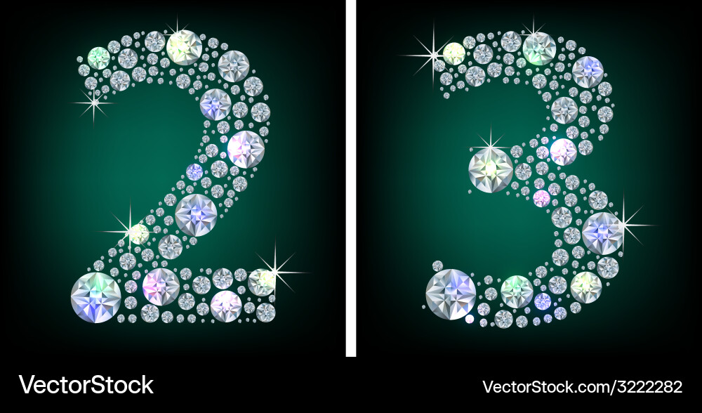 Crystal numbers Royalty Free Vector Image - VectorStock