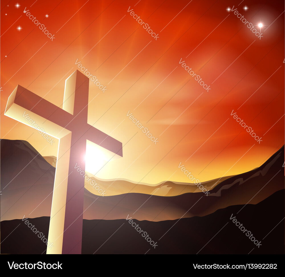 Easter cross concept Royalty Free Vector Image