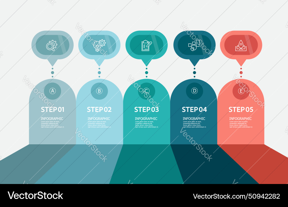 Growth graph infographics steps timeline business Vector Image