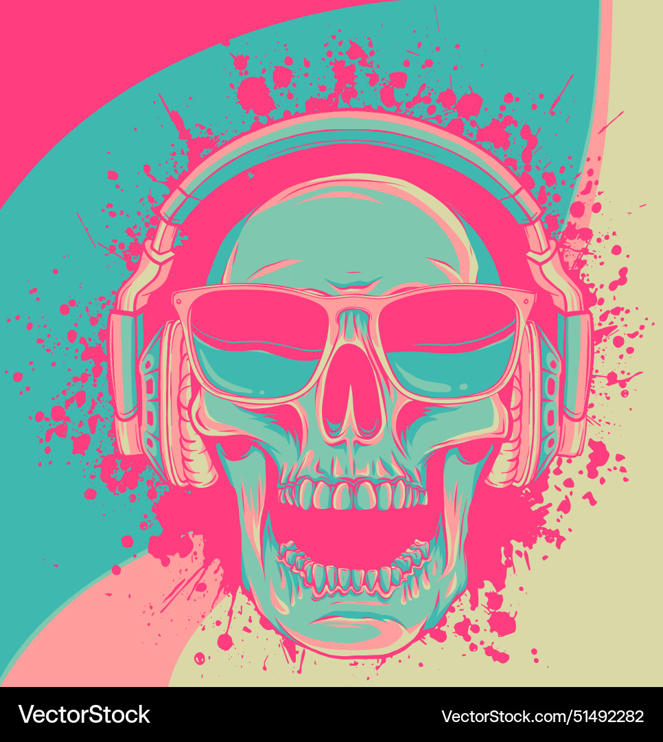 Human skull listening Royalty Free Vector Image